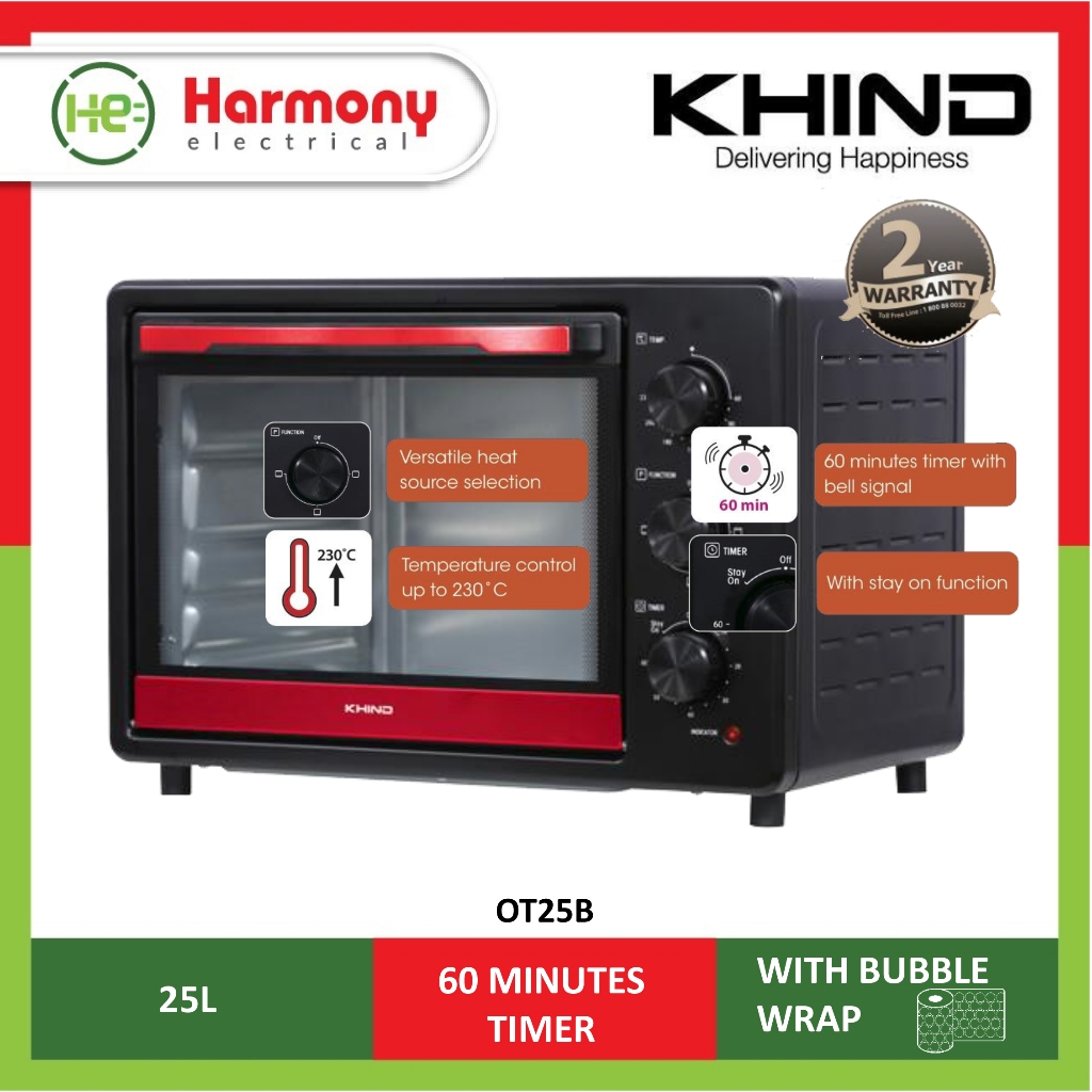(OFFER) KHIND 25L Electric Oven OT25B ( Ketuhar ) 烤箱 BAKE / Biscuit ...