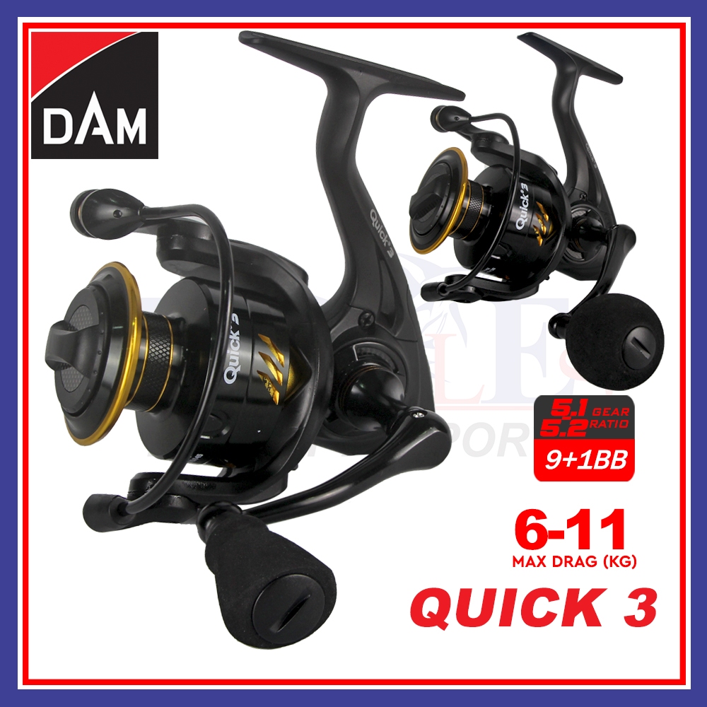 6kg - 11kg Max Drag DAM Quick 3 2000FD-5000FD (7+1BB) Spinning Fishing Reel Freshwater | Shopee ...