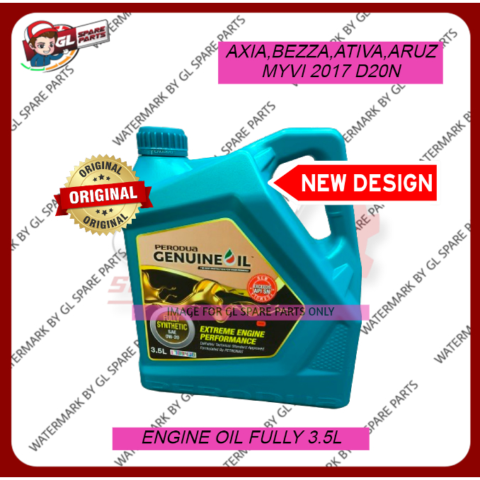 100% ORIGINAL PERODUA 0W20 0W-20 (3.5L) FULLY SYNTHETIC ENGINE OIL ...
