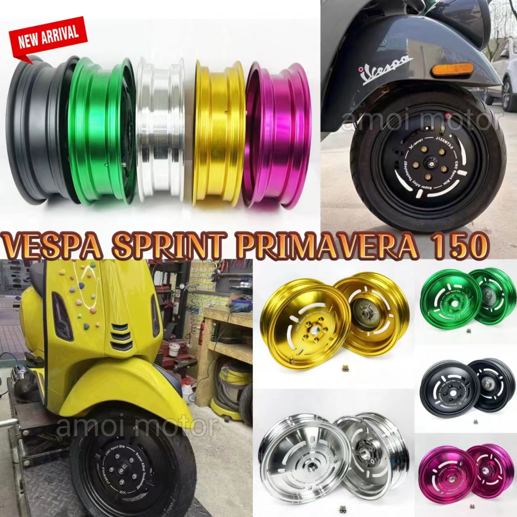Vespa Sprint150 Primavera 150 Alloy X-MVR1 CNC Sportrim 3.0/3.0*12 100% ...