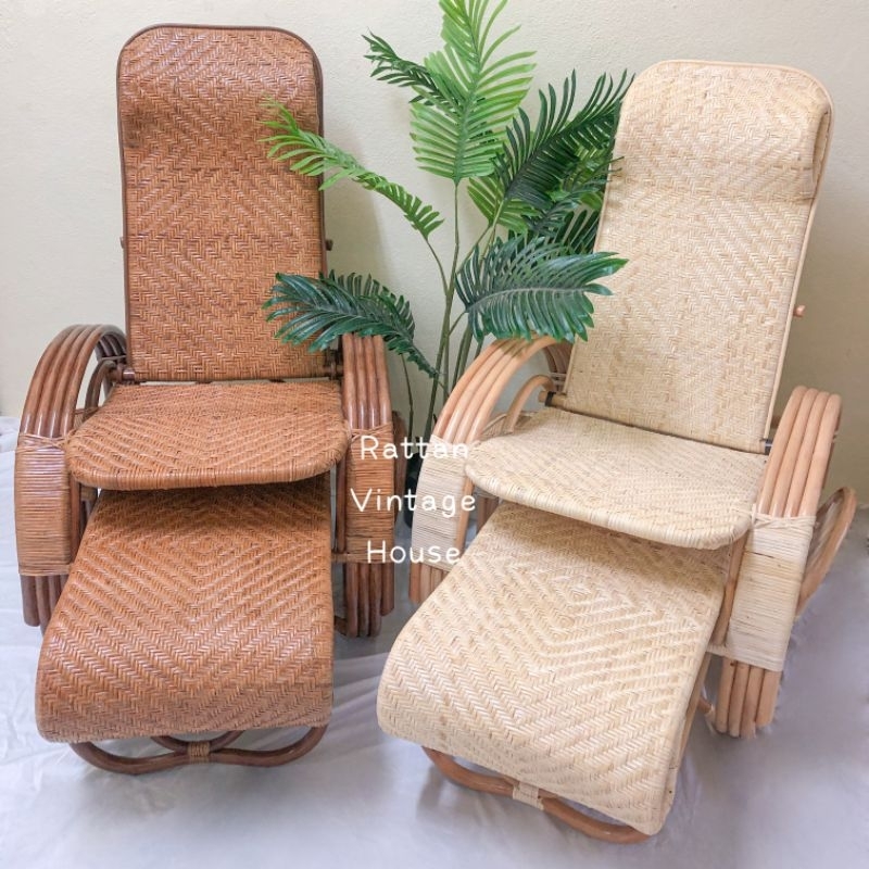 (Rattanvintage) 🔥 Rattan Lounge Chair | Rattan Sling Chair | Lazy Chair ...