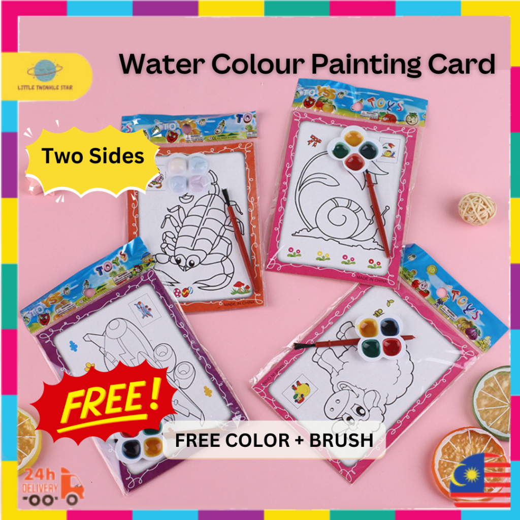 Water Colour Painting Color Painting Paper Card Kertas Kad Mewarna ...