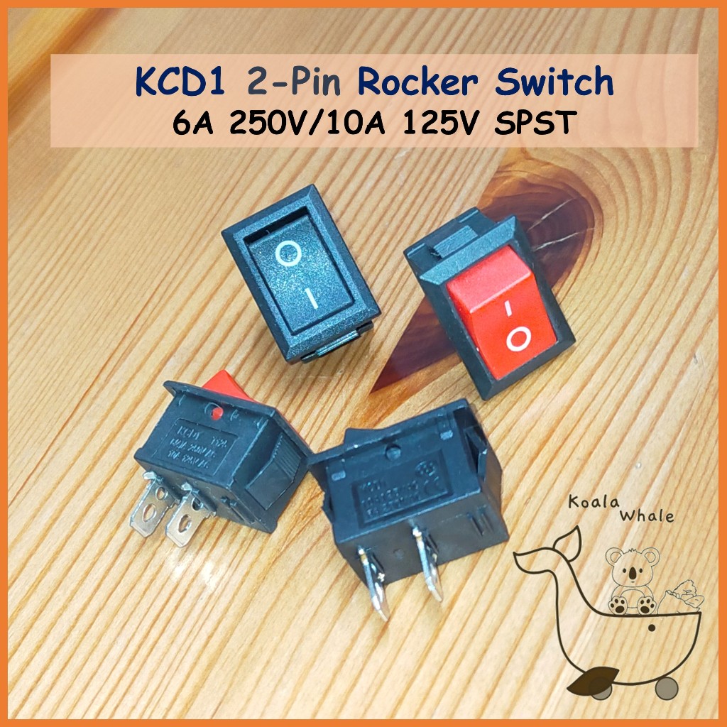 Switch 2-Pin KCD1 10A 125V 6A 250v Suis 2 Pin KCD-1 Rocker Switch ...