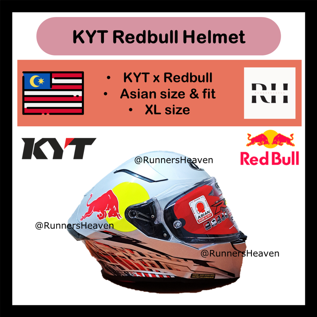 Ready Stock | KYT Redbull Helmet R2R Full Face Limited Edition Rider ...