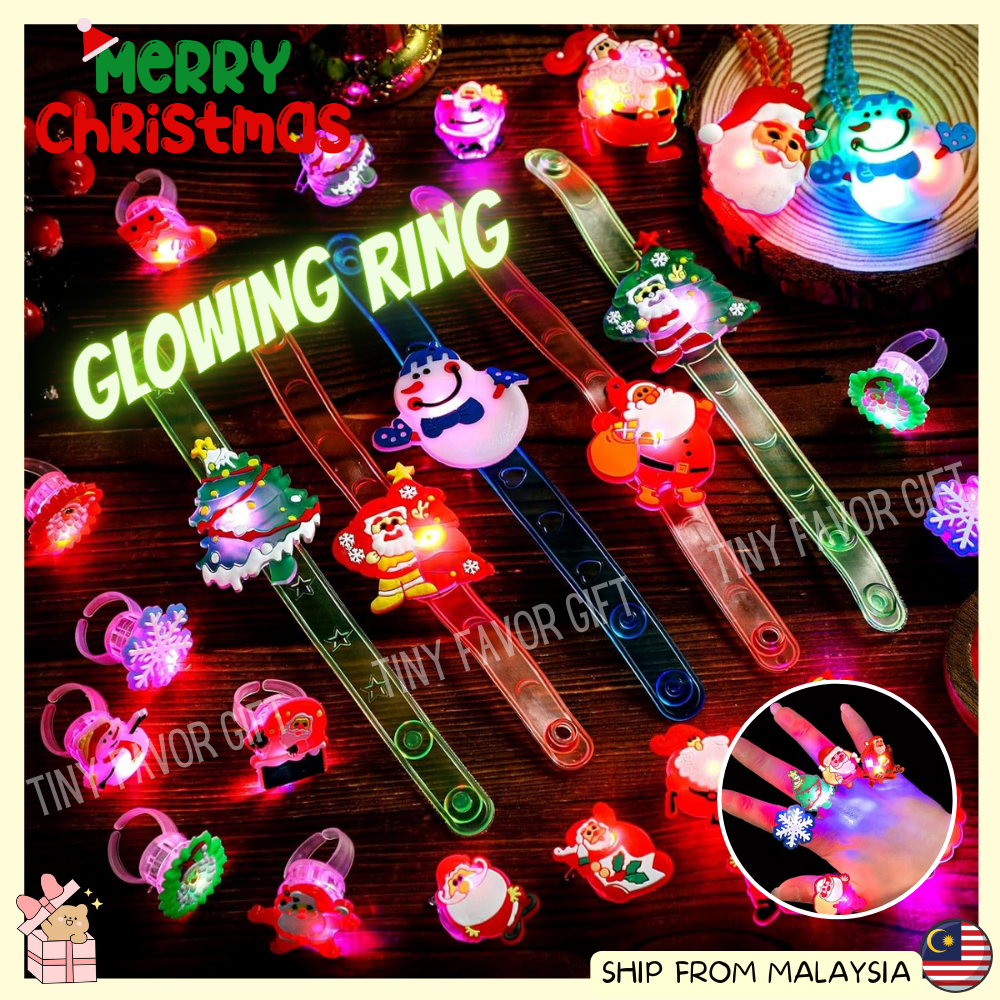 Christmas LED Light Up glowing Ring necklace bracelanes luminous Flash ...