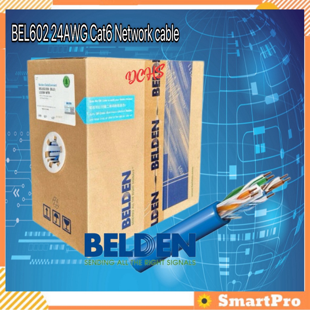 BELDEN BEL602 305M 24AWG CAT6 UTP Network Cable CCTV Cable (Blue Jacket ...