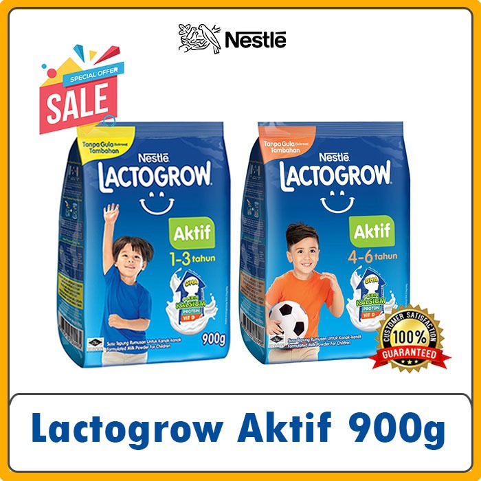 Nestle Lactogrow Aktif 900g (Step3 & 4) 1-3Y AND 4-6Y (NEW PACKING ...
