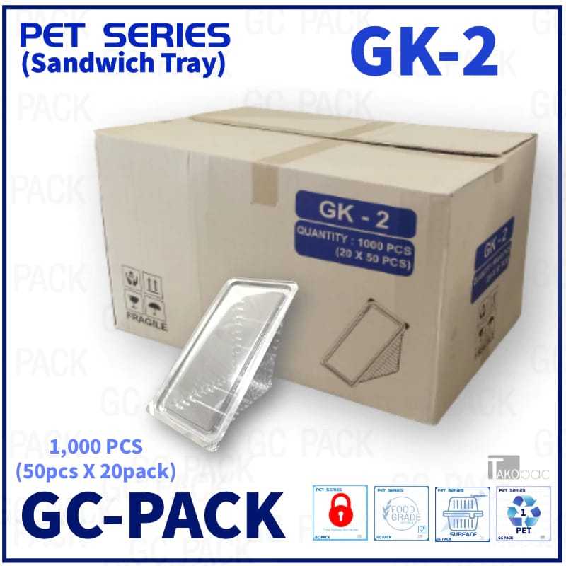 GK-2 Sandwich Box With Lock - Flat Bottom (20pkts/ctn) | Shopee Malaysia