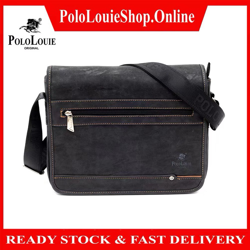 Original Polo Louie Men Rough Leather Messenger Bag Business Sling Bag ...