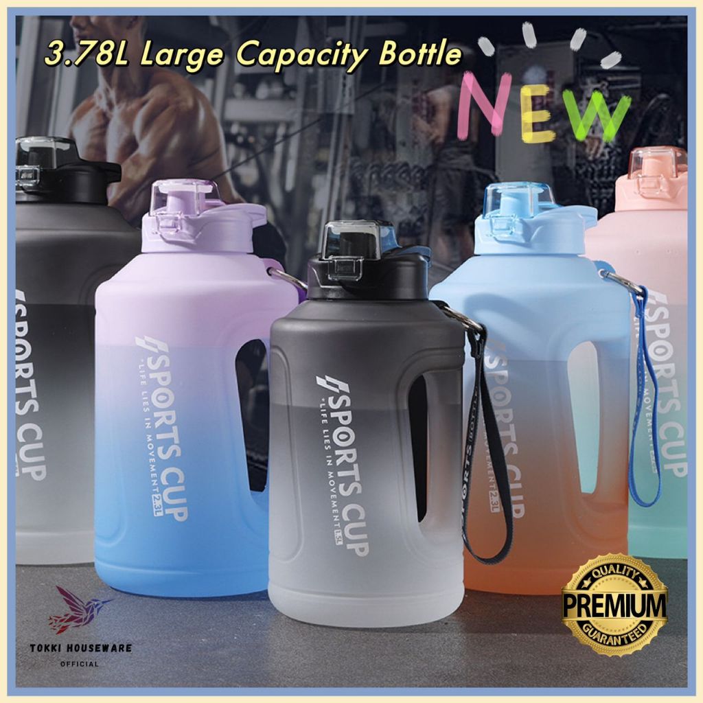 3.78L & 1.5L Oversized Water Bottle Big Fitness Sport Gym Water Botol ...