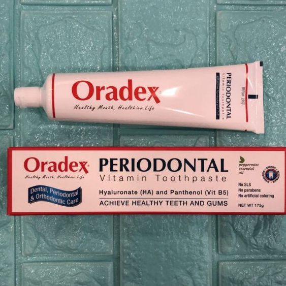 Oradex Periodontal Vitamin Toothpaste (Hyaluronate, Vit B5 & Fluoride ...