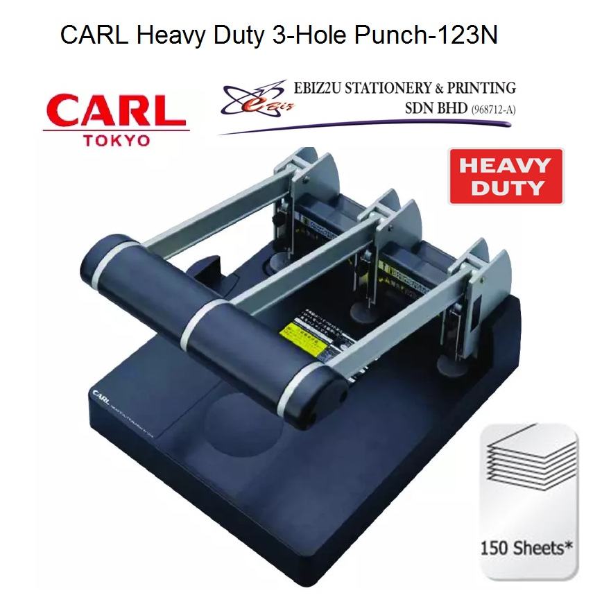 CARL Heavy Duty 3-Hole Punch-123N - 150 sheets | Shopee Malaysia