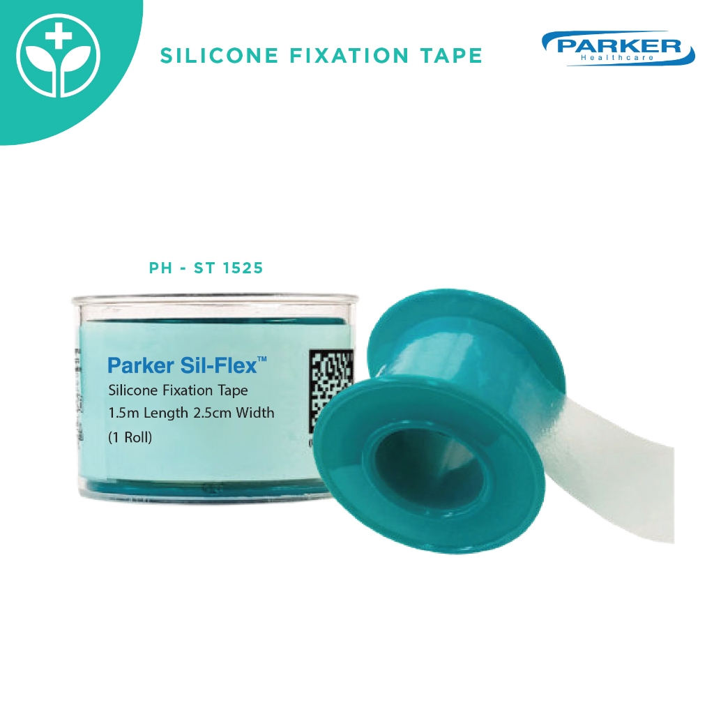 Parker Sil-Flex- Silicone Fixation Tape - GREEN - 1.5m Length Roll, 2.5 ...