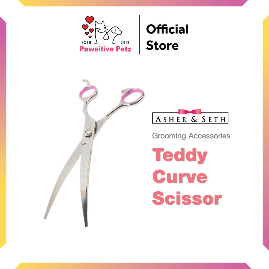 Stainless steel curve scissors Beauty scissors Grooming Teddy Curve ...