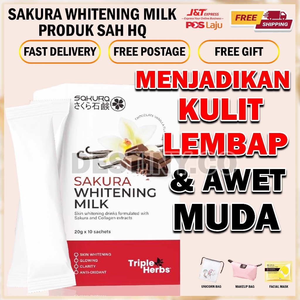 Sakura Whitening Milk Susu Mencerahkan Kulit FREE GIFT ORIGINAL HQ ...