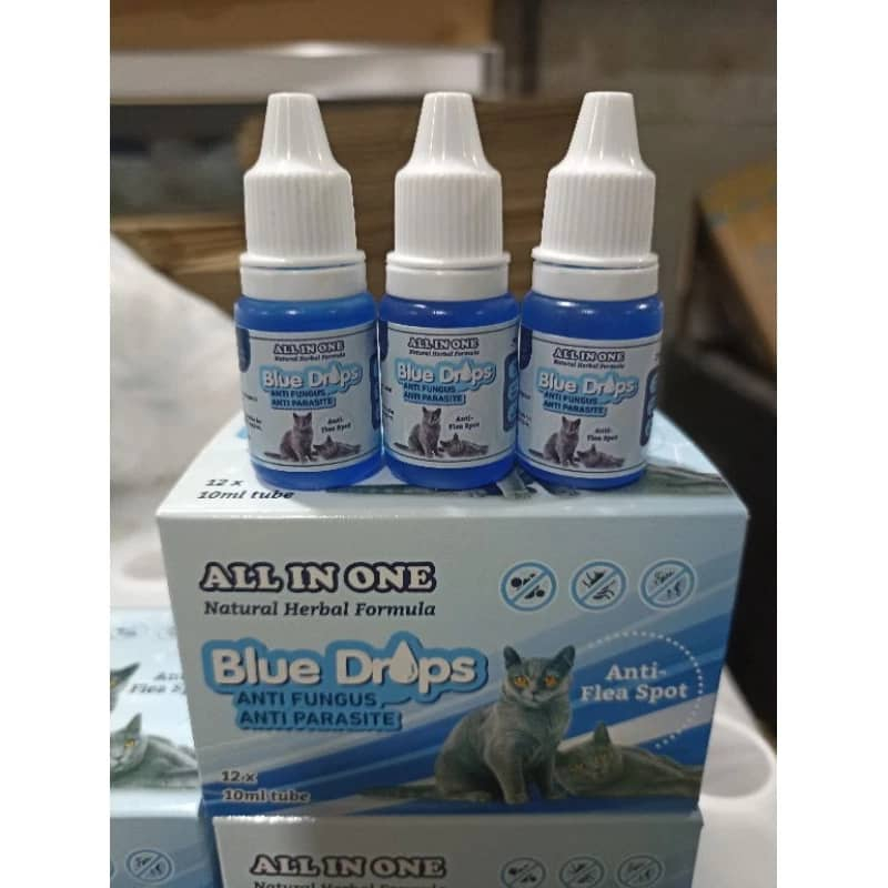 Blue Drops Anti Flea Spot 10ml (Kurap/Kutu/Fungus/Parasites) | Shopee ...