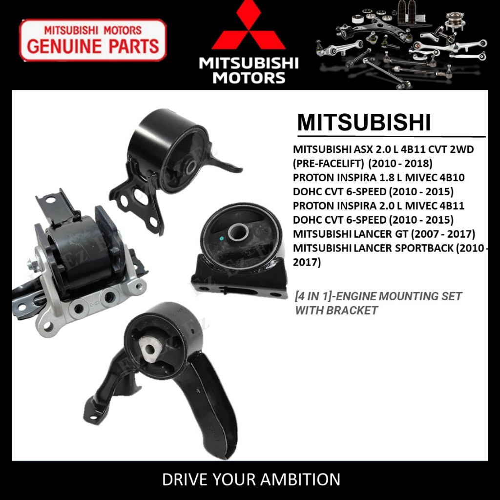 [4 IN 1]- ENGINE MOUNTING SET WITH BRACKET FOR MITSUBISHI ASX LANCER GT ...