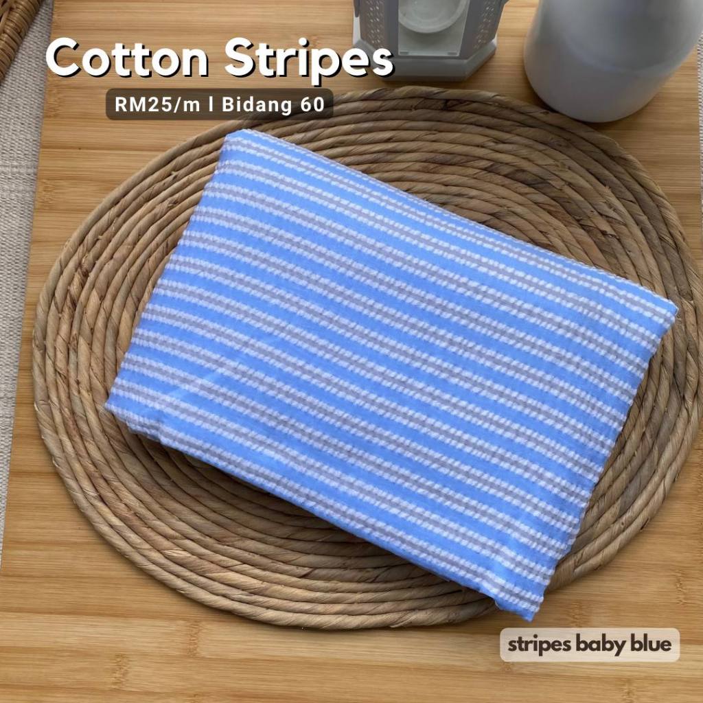 KAIN STRIPES COLLECTION MATERIAL COTTON LEMBUT DESIGN BARU | Shopee ...