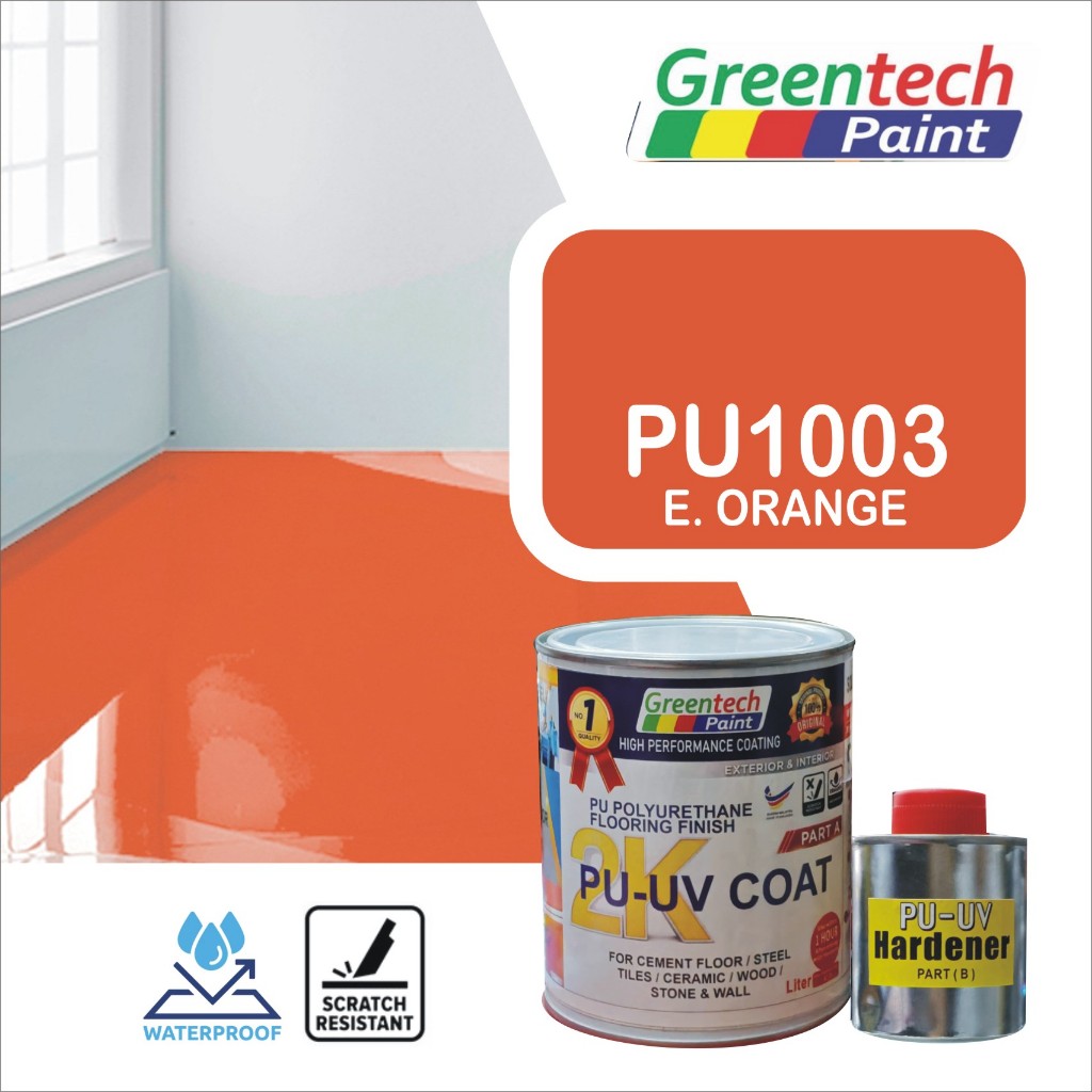 5L GREENTECH PAINT PU POLYURETHANE FLOORING FINISH / PU-UV COAT / HIGH ...