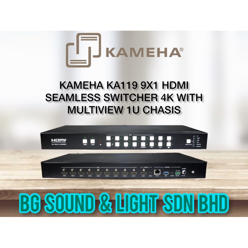 KAMEHA KA119 9X1 HDMI SEAMLESS SWITCHER 4K WITH MULTIVIEW KAMEHA – 1U ...