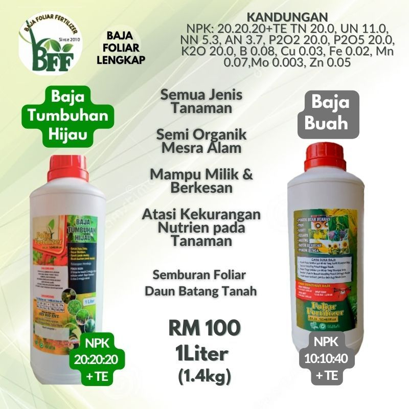 Baja BFF - Foliar Fertilizer Lengkap , NPK, Minerals + Trace Elements ...