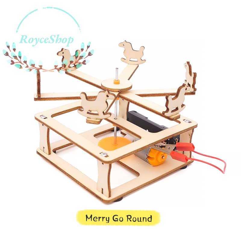 DIY Merry Go Round wooden STEM School Education Toy Kit Science RBT ...