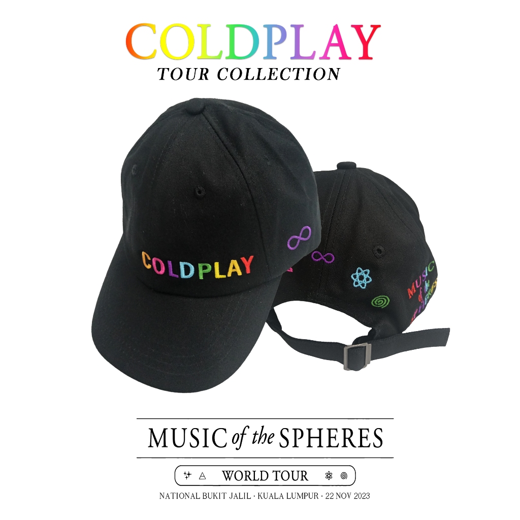 Coldplay Embroidery Caps & Hats Tour Collection 2023 Kuala Lumpur Music ...