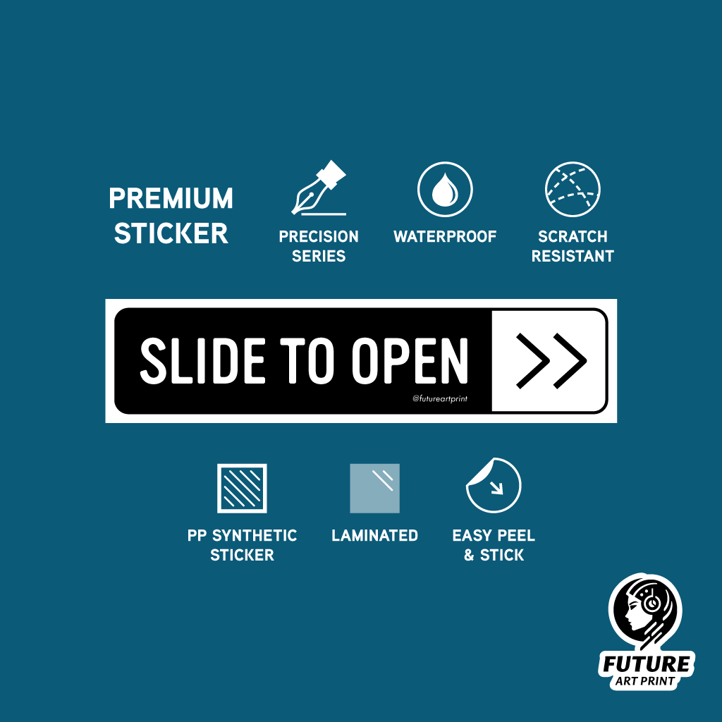 Slide To Open Door. Premium Sticker Sign Notice Label. Sliding Door ...