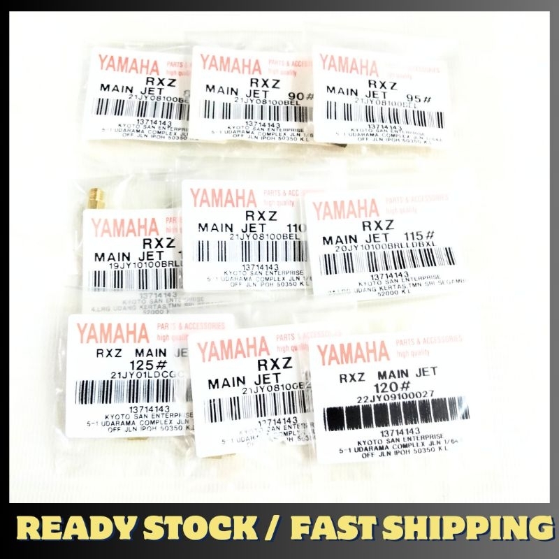 MAIN JET RXZ Y125Z TZM Y110 Y100 TXR RXS RGS RG110 MAIN JET CARBURETOR ...
