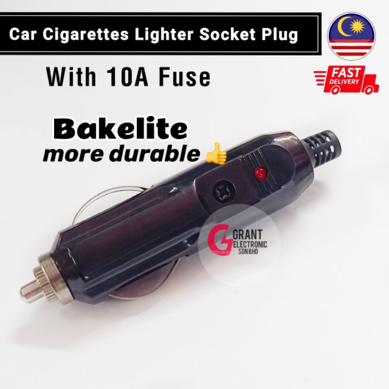 12v 24v Car Auto Cigarette Lighter Socket Plug Connector with fuse led ...