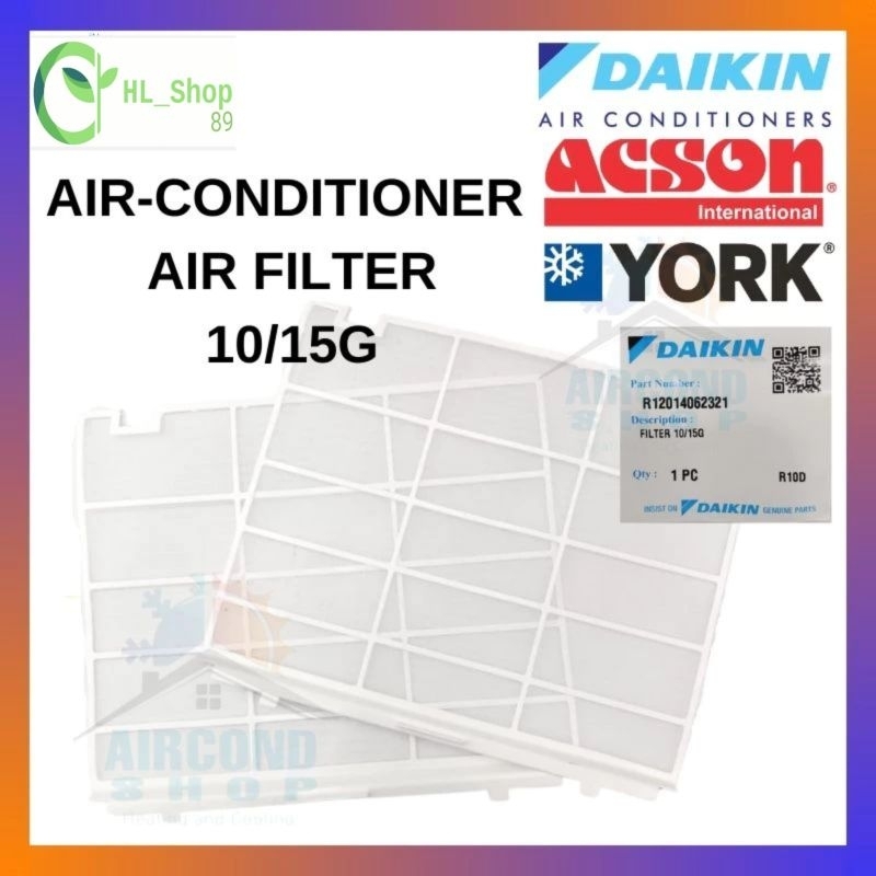 ORIGINAL DAIKIN AIR COND INDORR FILTER 09G,10G,15G,20G,25G,10F,15F,20F ...