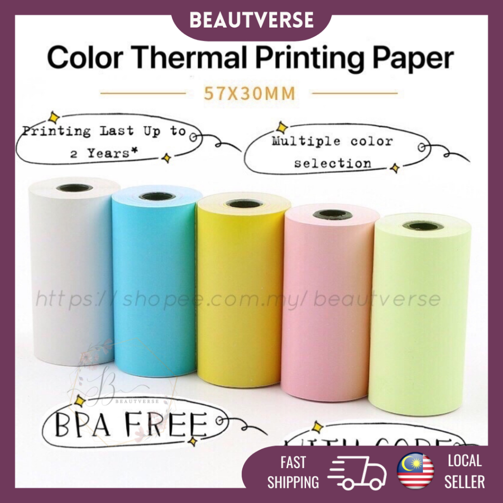 Peripage, Paperang, Phomemo Color Thermal Printing Paper Non Sticker ...
