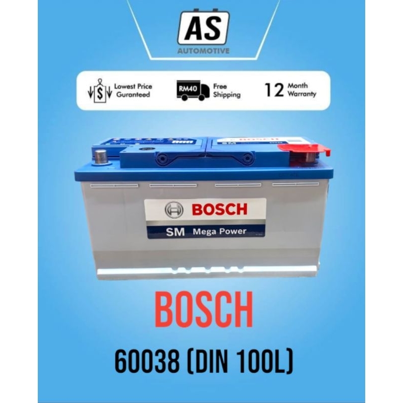 DIN100 | 60038 (MF) | DIN100L Battery BOSCH Car Battery - Mercedes W211, W221, W163 | Shopee ...