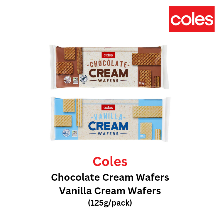 Coles - Chocolate Cream Wafers / Vanilla Cream Wafers (125g) | Shopee ...