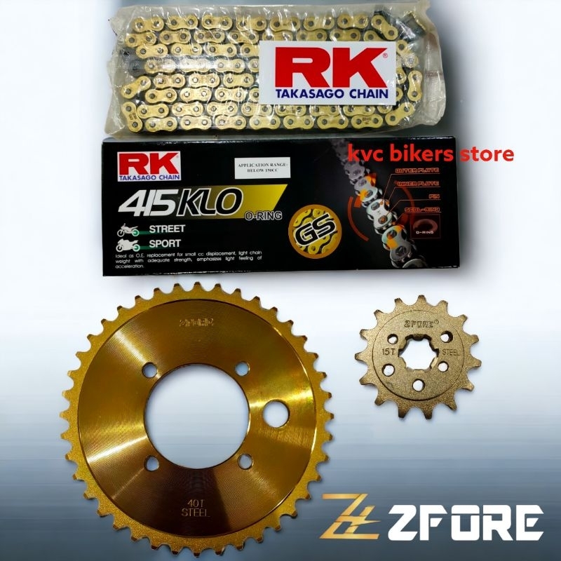 RK 415 KLO ORING GOLD CHAIN+SPROCKET SET LC135/RXZ/Y125Z/Y15ZR Y16ZR 4HOLE (LUBANG)HUB | Shopee ...
