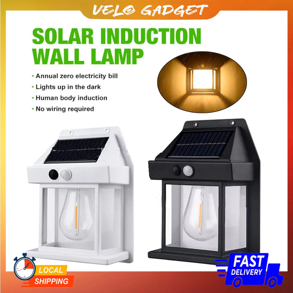 [Malaysia Stock] Solar Wall Bulb Lamp LED With Motion Sensor 3 Modes ...