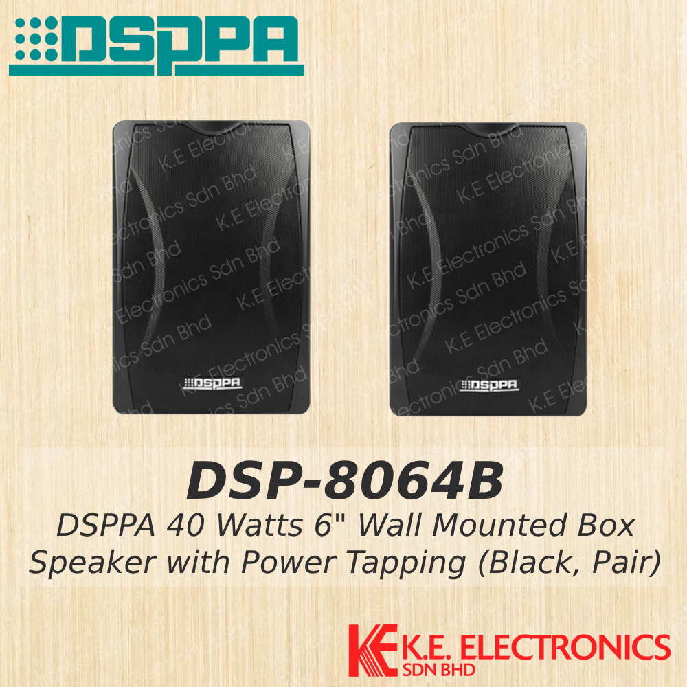 DSPPA DSP8064 40 Watts 6" Wall Mounted Box Speaker with Power Tapping (Pair) | Shopee Malaysia