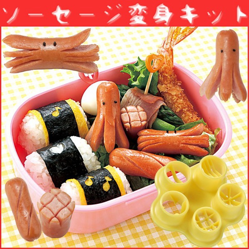 Bento Sausage Hotdog Cutter Set Mold Bento Lunch Box Accesories Kids ...