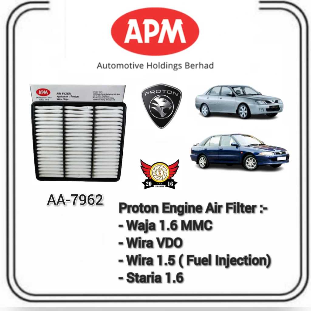 (100% ORIGINAL APM) ENGINE AIR FILTER - PROTON WIRA / WAJA 1.6 / SATRIA ...