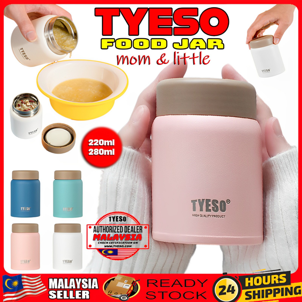 【AUTHORIZED DEALER】TYESO Thermos Food Jar 220ml/280ml Heat Preservation ...
