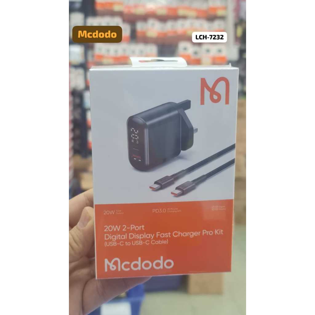 MCDODO LCH-7232 33W Digital Display Fast Charger Pro Kit With Type-C to ...