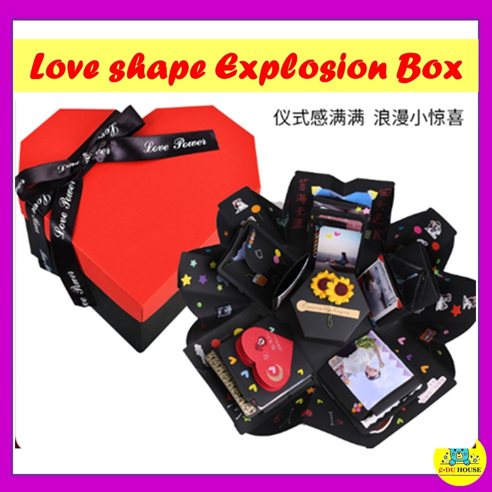 DIY Surprise Love shape Explosion Box 🌻 Birthday Gift 🌻 DIY Photo ...