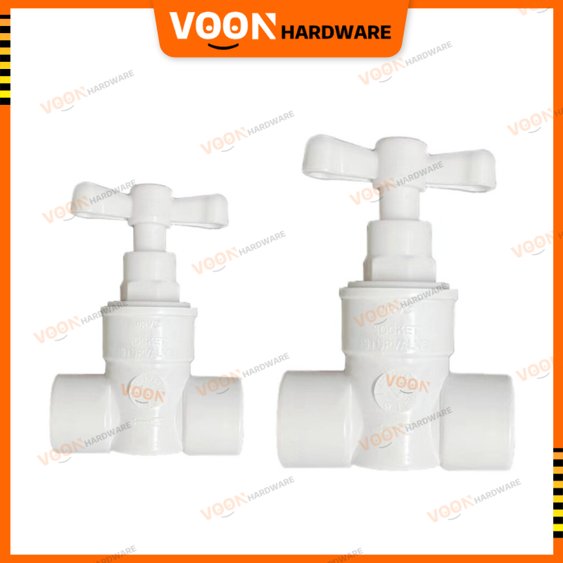 VOON PVC Stop Cock 1/2” 3/4” Plastic Stop Valve Sink Faucet Water Tap ...