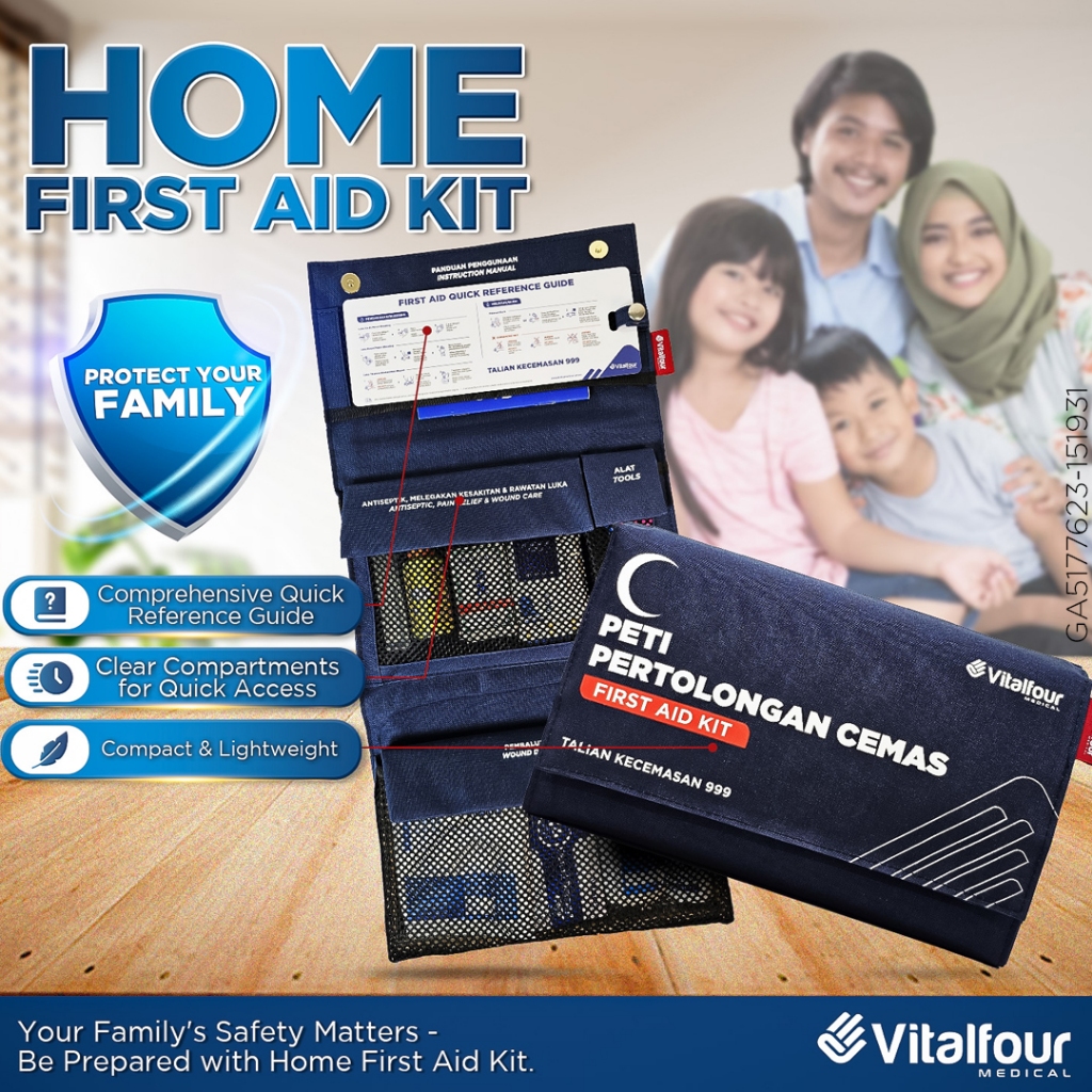 Premium First Aid Kit For Home Vitalfour beg pertolongan cemas | Shopee ...