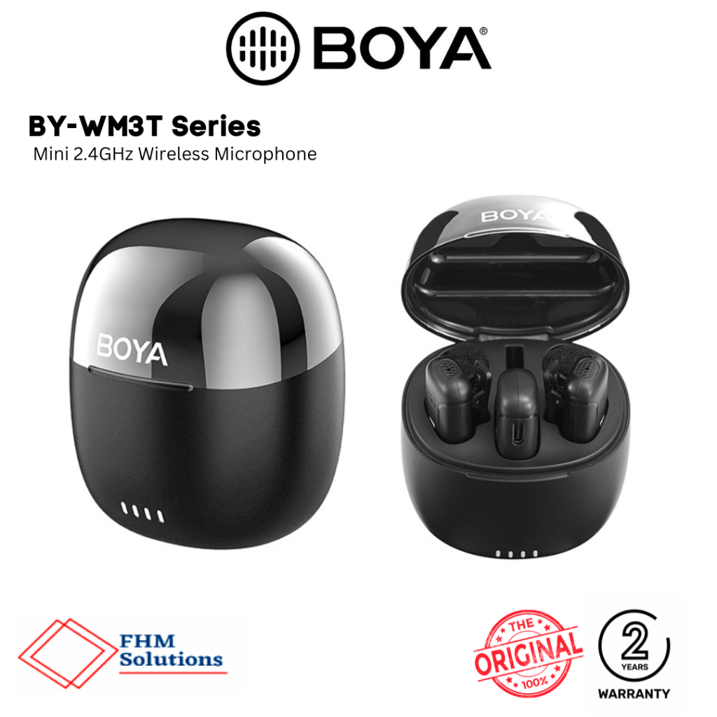 BOYA BY-WM3T Series Mini 2.4GHz Wireless Microphone with Charging Case ...