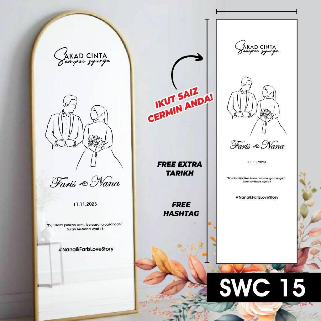⭕STIKER CERMIN PANJANG / WELCOME BOARD STICKER / STIKER SAHAJA⭕ ...
