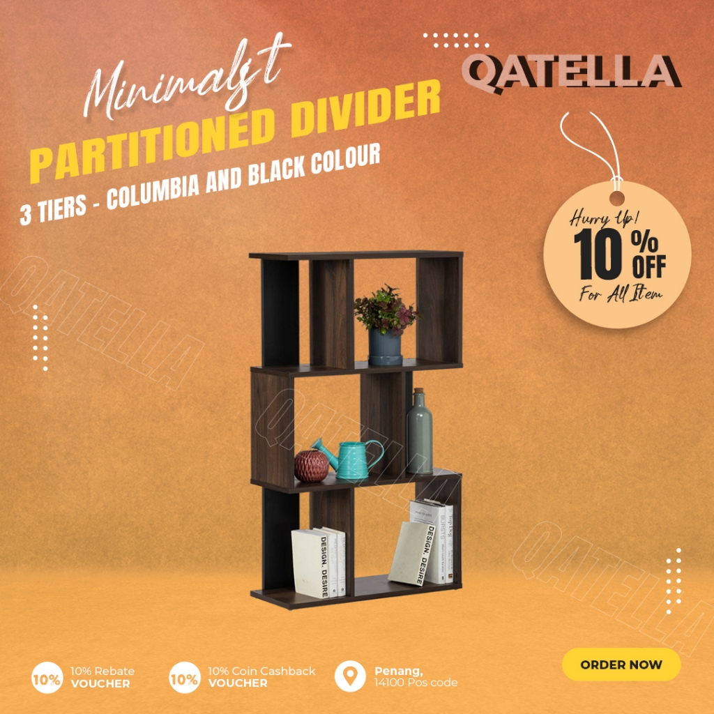 Qatella ALASKA Partition Divider Bookshelf Display Rack Bookcase Book ...