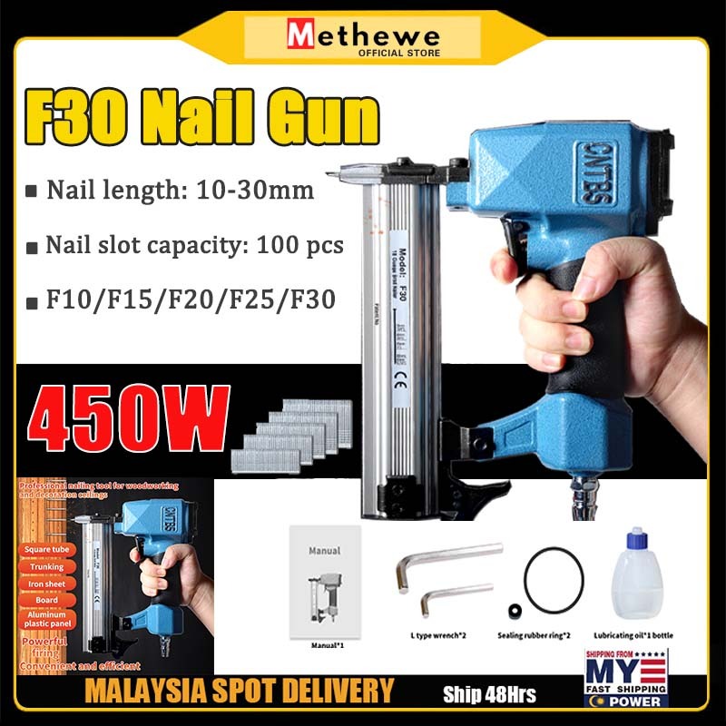 MWTHEWE F30 Pneumatic Nail Gun Air Nailer Stapler Straight Row Nail Gun ...
