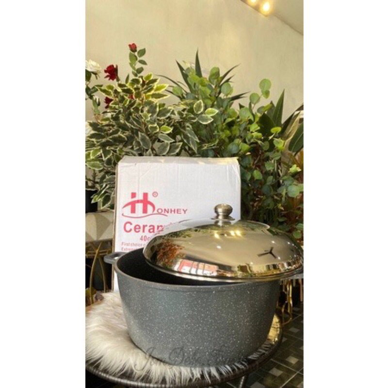 Periuk Rendang Batu Granite Uoiiy Wok Viral Saiz 40cm Stone Luar Dan ...