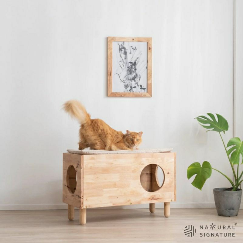 Natural Signature Moggy Coffee Table Cat House Flexible (w/cushion ...